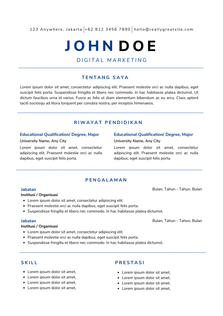 Contoh CV Mahasiswa: Mengenal Struktur dan Formatnya